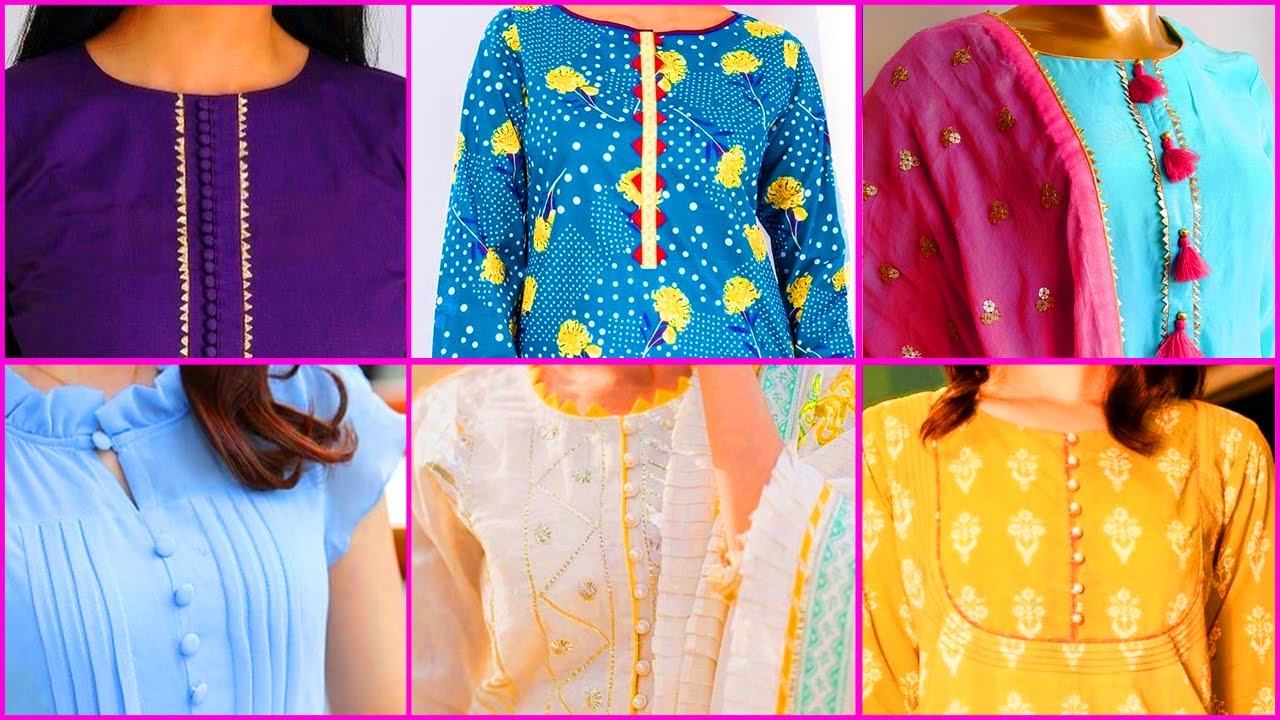 Stylish neckline design | Creative Neckline Designs For Kurti 2020 ...