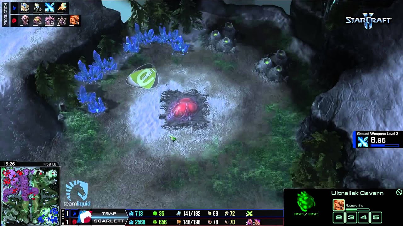 Starcraft 2 Scarlett vs Trap Game 3 SC2 gameplay - YouTube