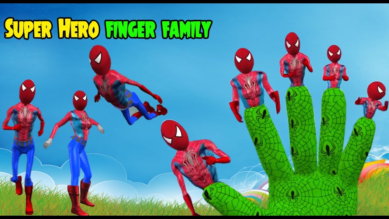 Super Heroes Finger Family Rhymes | Finger Family Songs | Finger Family ...