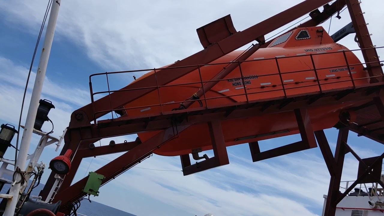 free fall lifeboat launching - YouTube