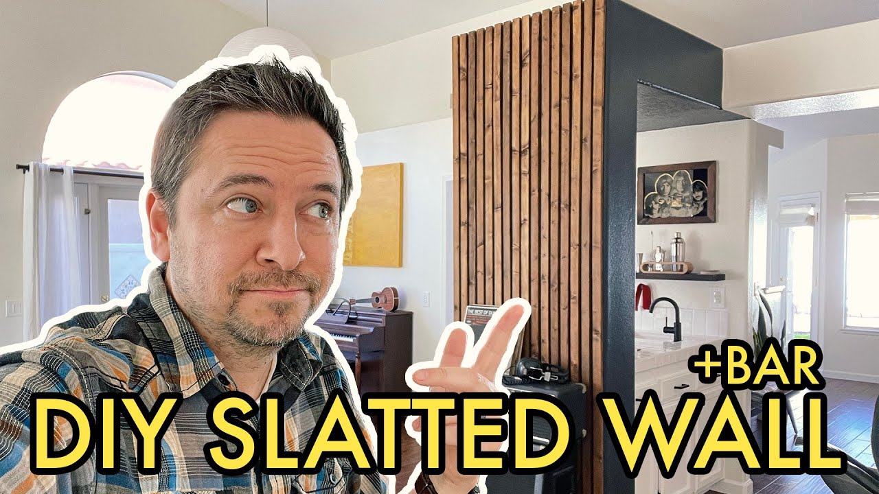 DIY: Wood Slatted Wall + Cocktail Bar - YouTube