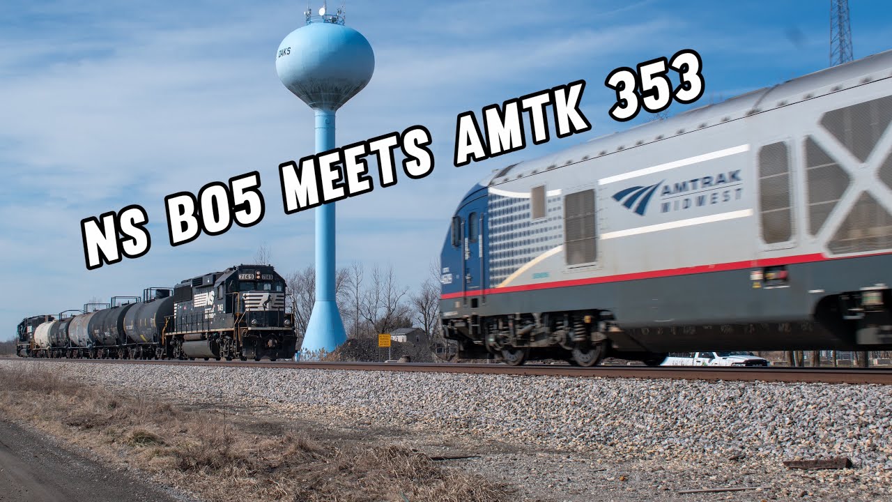 NS B05 And AMTK 353 Meet In Three Oaks, Michigan On The AML! - YouTube