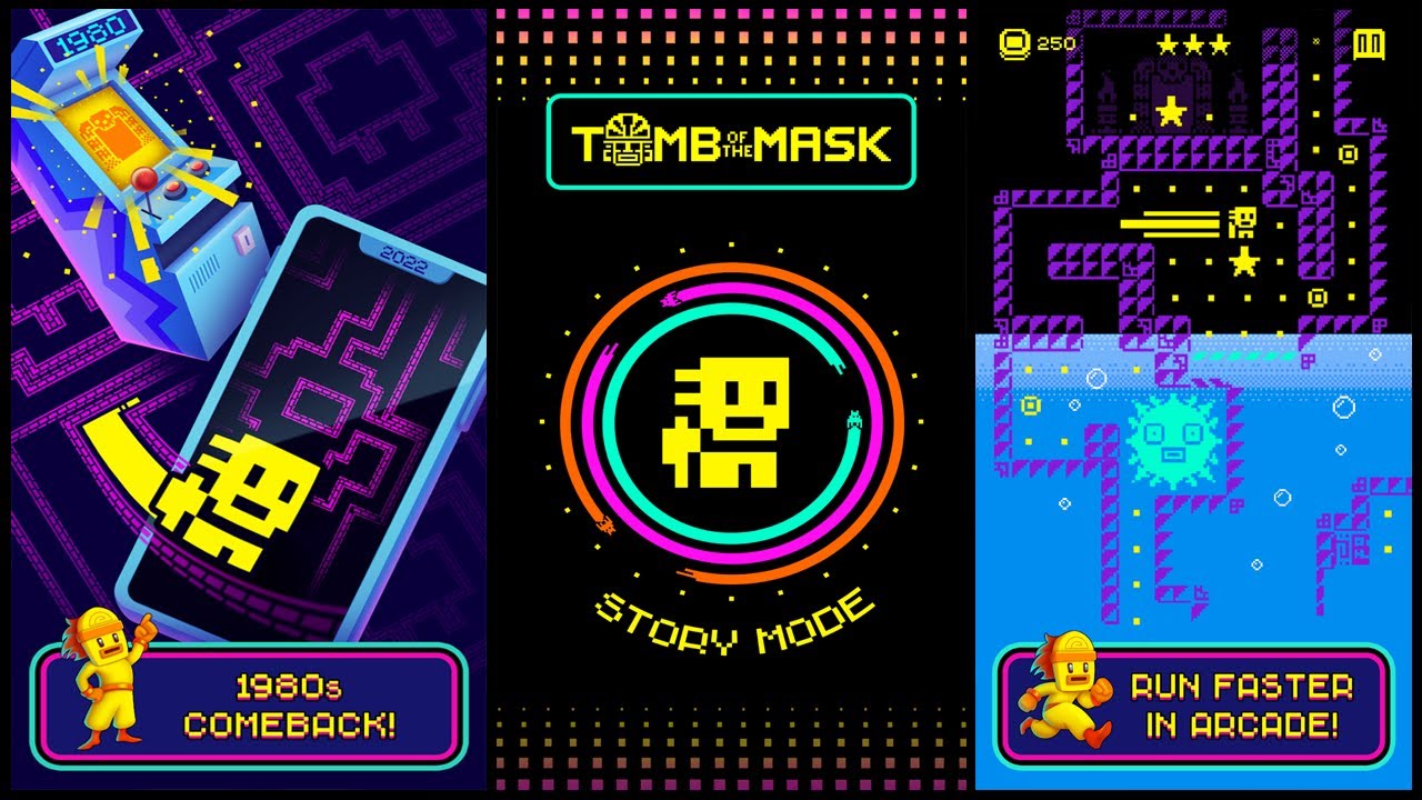 Best Fun Maze Game Mobile Tomb of the Mask Android ios Gameplay - YouTube