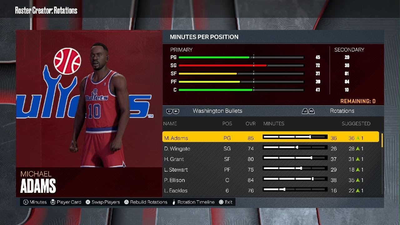 NBA 2K23: Washington Bullets 1991-92 classic team (PS5) - YouTube