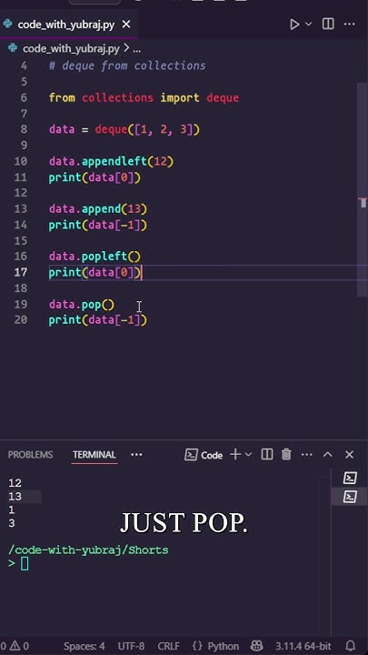 deque in 50 seconds #python - YouTube