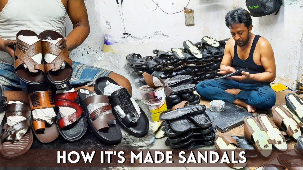 Amazing handmade leather sandal making by simple tools | leather ...