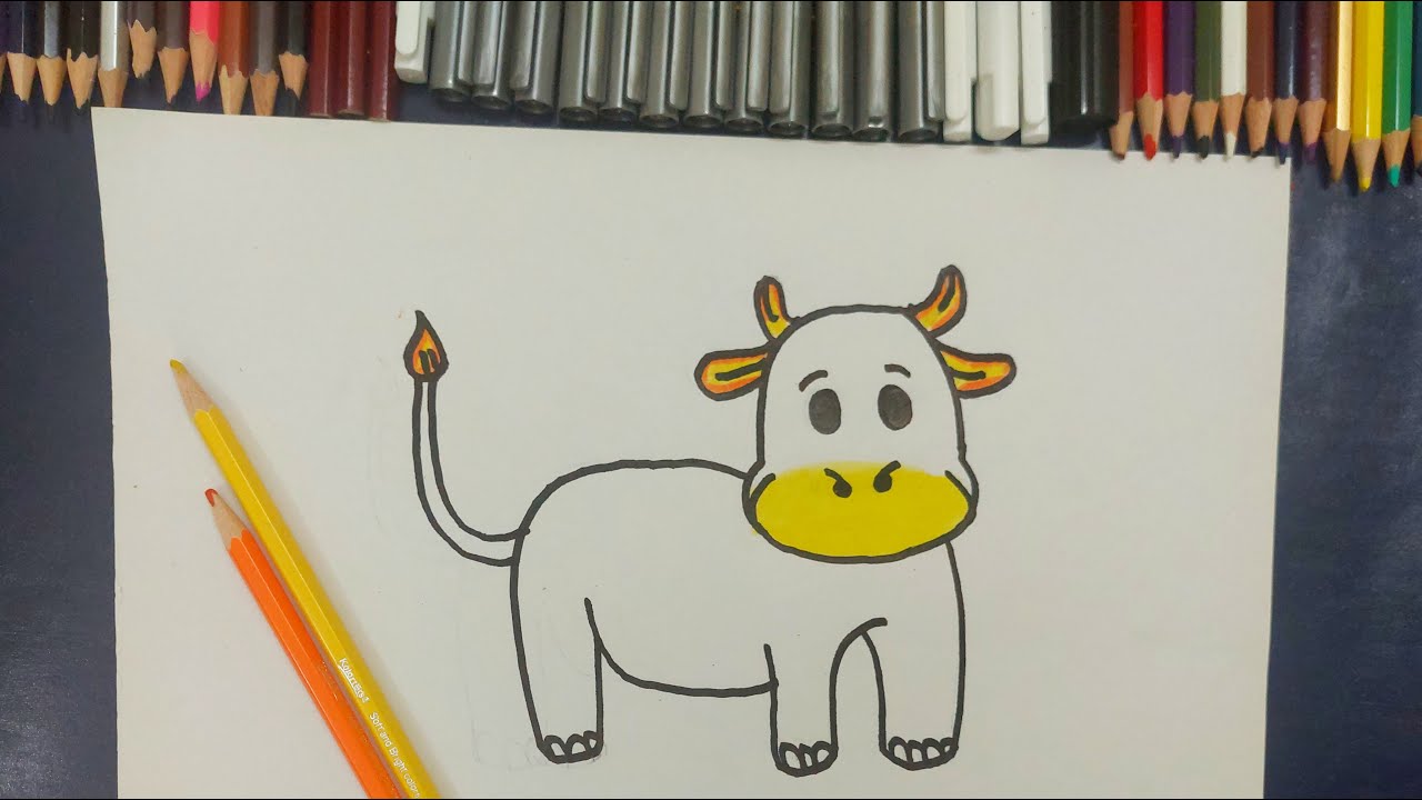 How to draw a calf - easy calf drawing - YouTube