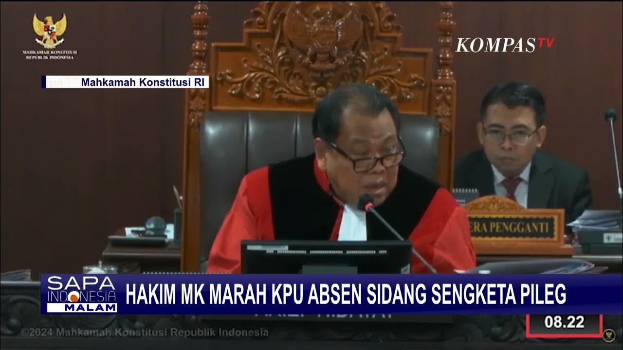 Kena Tegur Hakim MK Gara Gara Absen Sidang Pileg,Begini Kata Komisioner KPU - YouTube