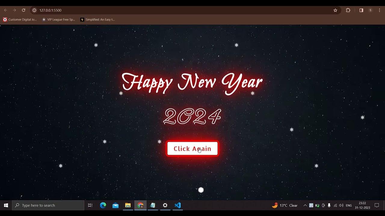 Happy New Year 2024 | Happy New Year Wish Using Html CSS JavaScript ...