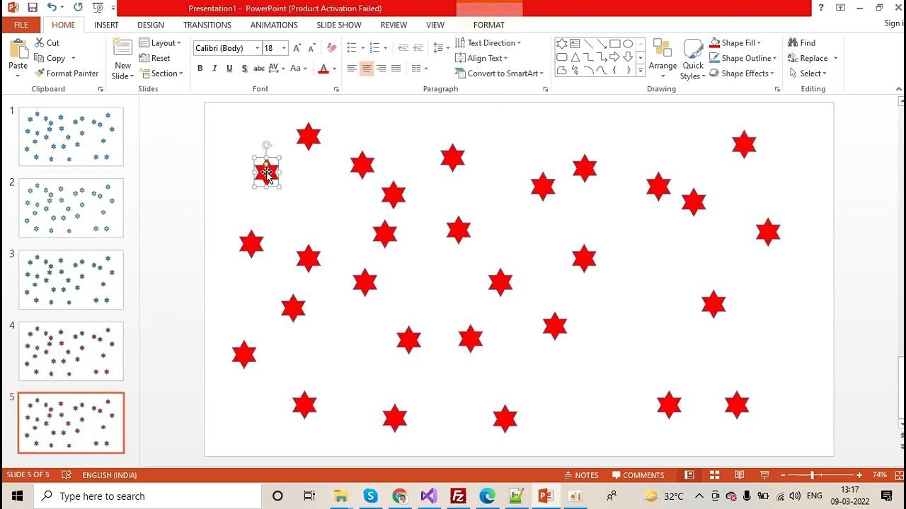 Power point blinking of star, How to create animated twinkling stars in ...