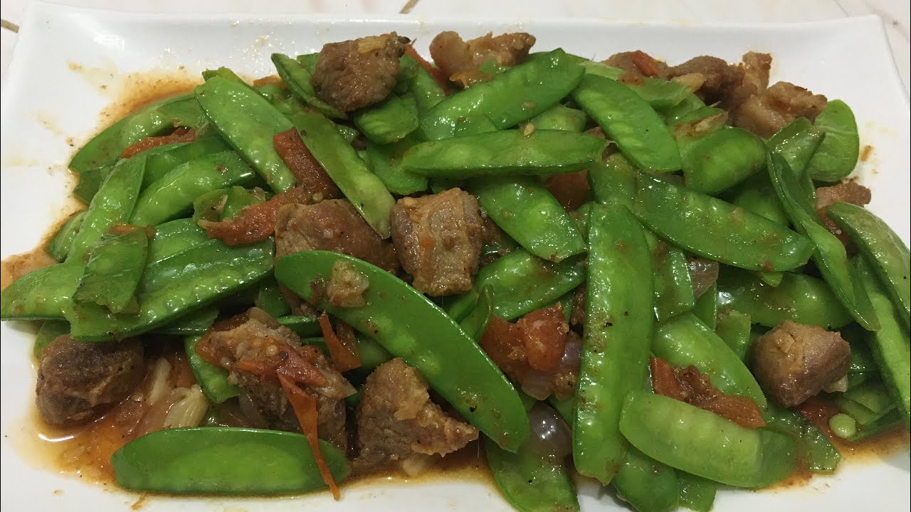 CRUNCHY SNOW PEAS | Ginisang chicharo Easy to cook - YouTube