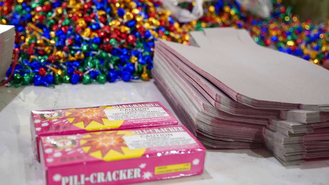 Pili cracker fireworks production - YouTube