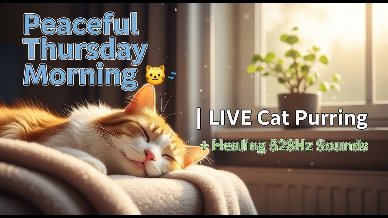 Peaceful Thursday Morning 😺 | LIVE Cat Purring + Healing 528Hz Sounds # ...