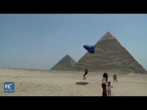 Egypt holds skydiving event at Giza Pyramid - YouTube