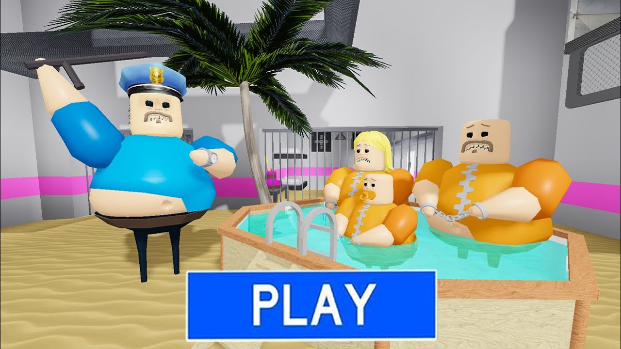 BARRY CAUGHT PRISONERS IN THE POOL? Scary Obby Full Gameplay #roblox ...