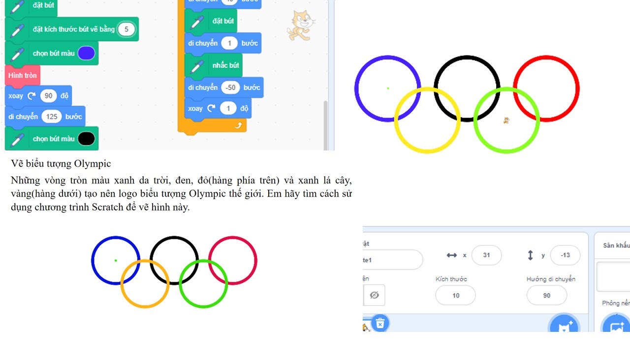 SCRATCH:TIN HỌC TRẺ/Hướng dẫn vẽ biểu tượng OLYMPIC trong đề thi Tin ...