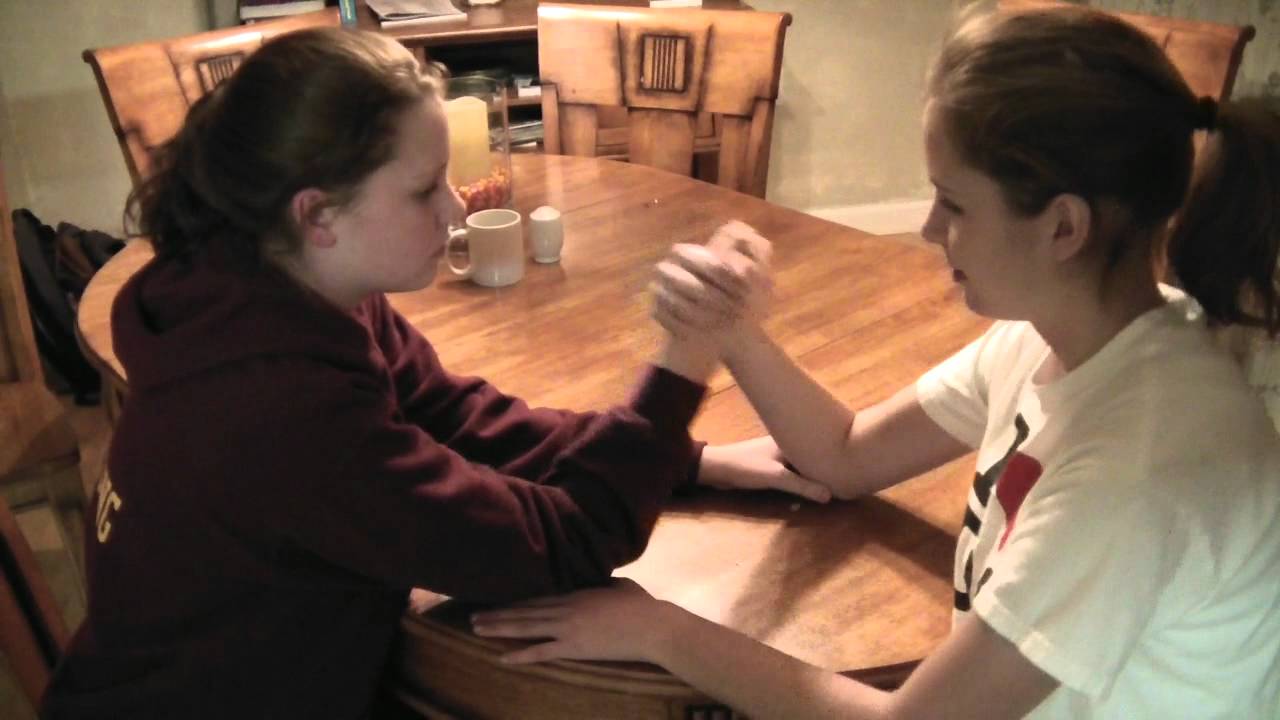 Natalie and Laura arm wrestling - YouTube