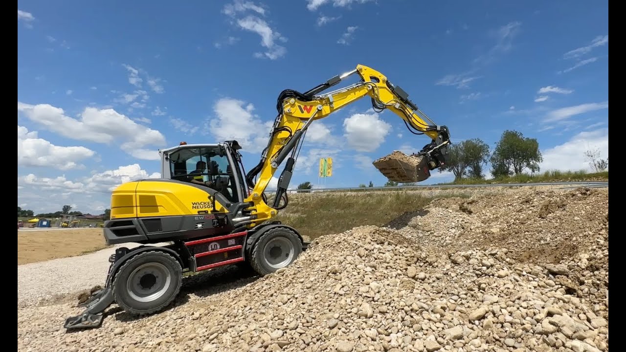 New Perkins Engine powered Wacker Neuson EW100 wheeled excavator and ...
