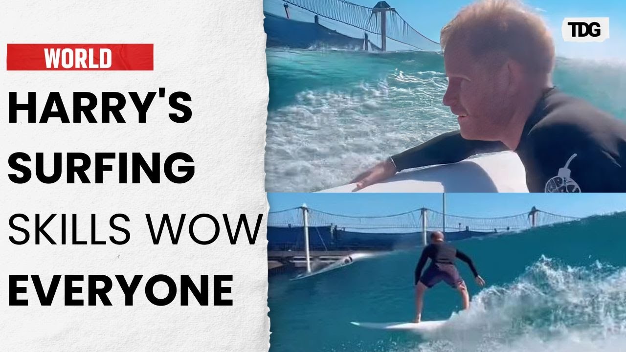 Prince Harry Impresses with Surfing Skills at Kelly Slater Ranch - YouTube