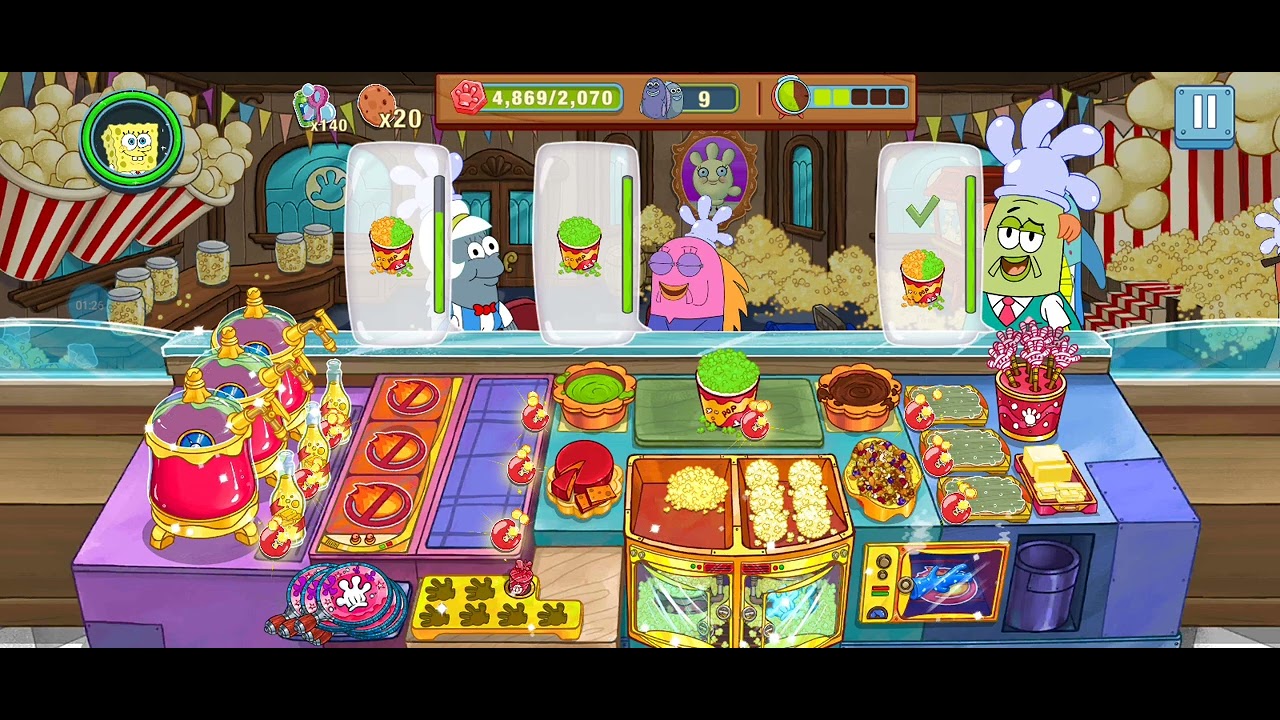 SpongeBob: Krusty Cook-Off - Pinky Popcorn Pit (Level 92/100) - YouTube