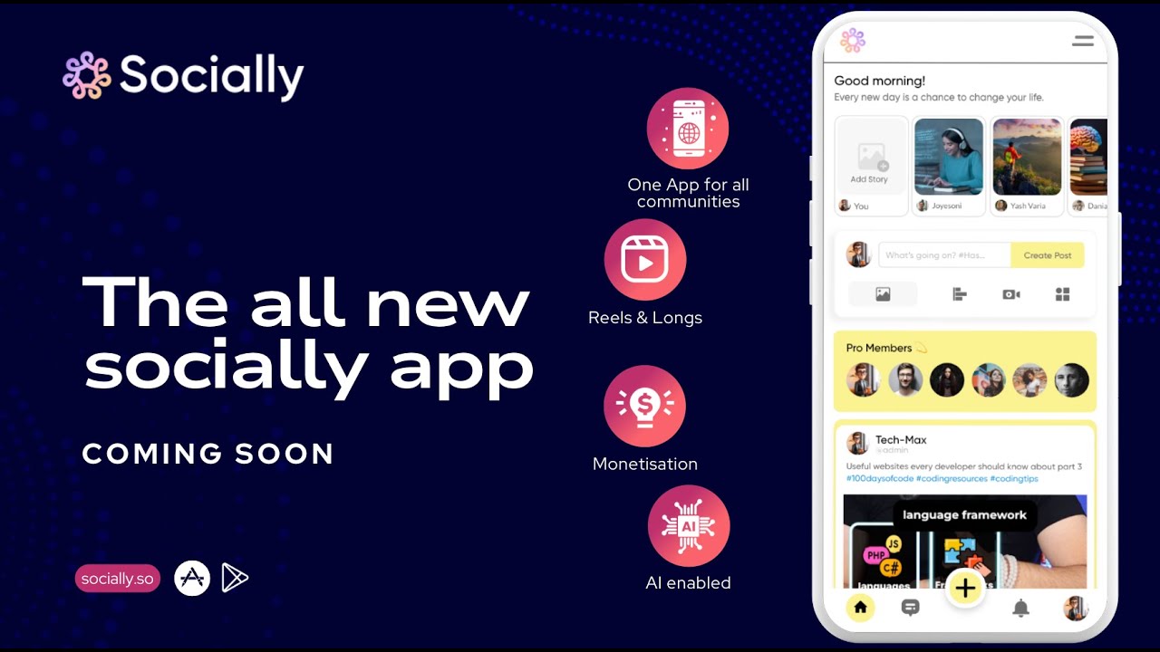 One app, Multiple communities on socially community platform - YouTube