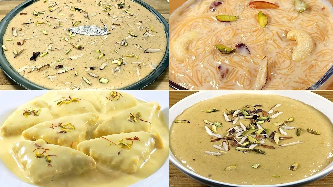4 Best Eid Special Recipes | Peshawari Kheer | Semiya Custard | Bread ...