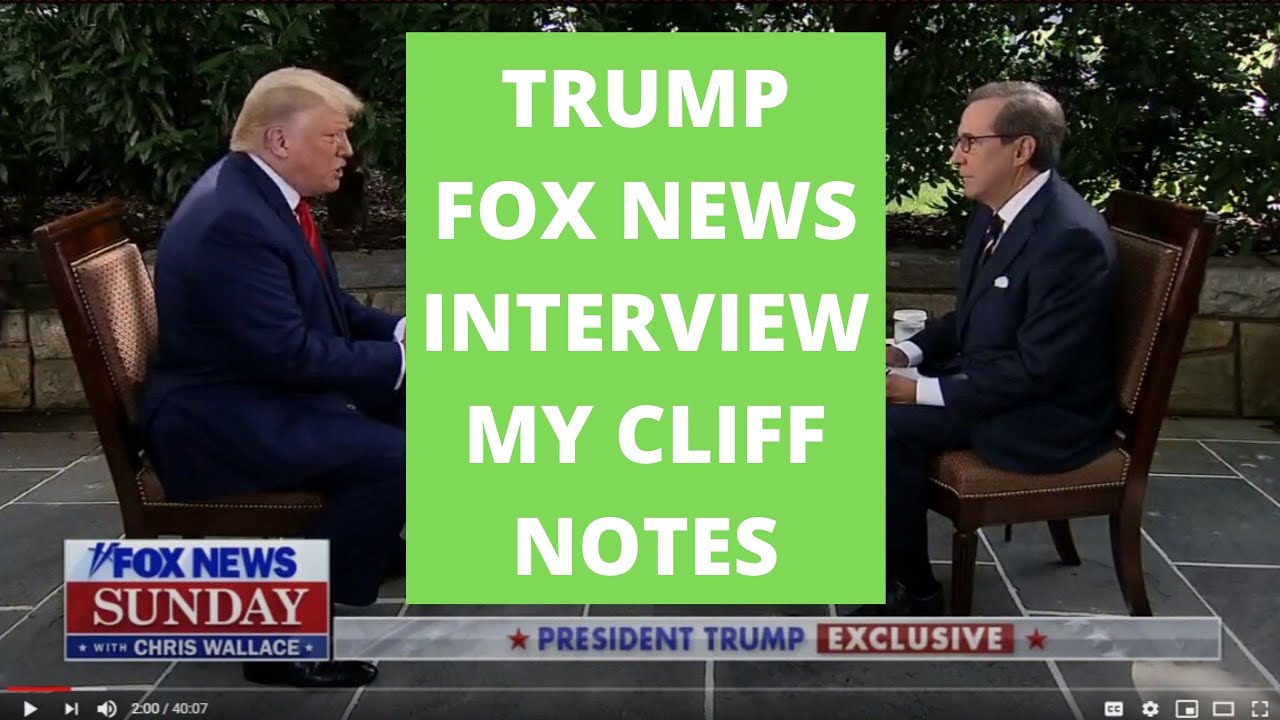 Trump Interview Sunday July 19 2020 Fox News My Cliff Notes - YouTube