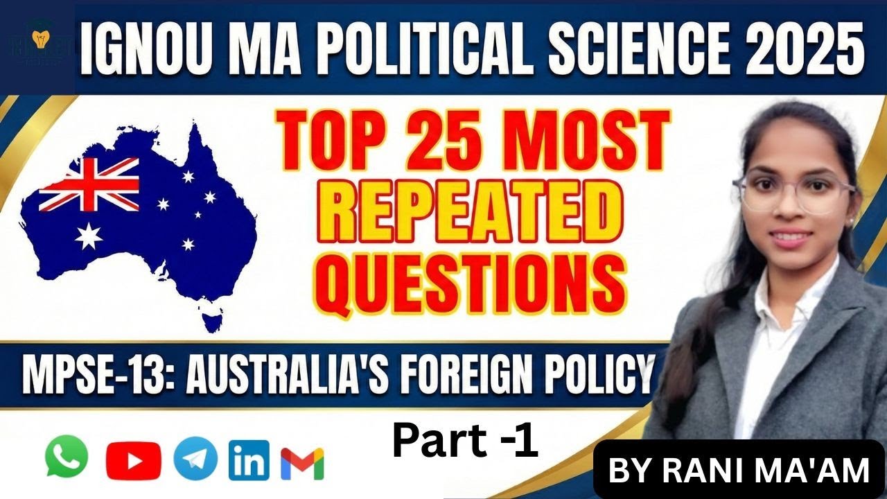 Top25 Most Repeated Questions | MPSE-13 Australia’s Foreign Policy ...