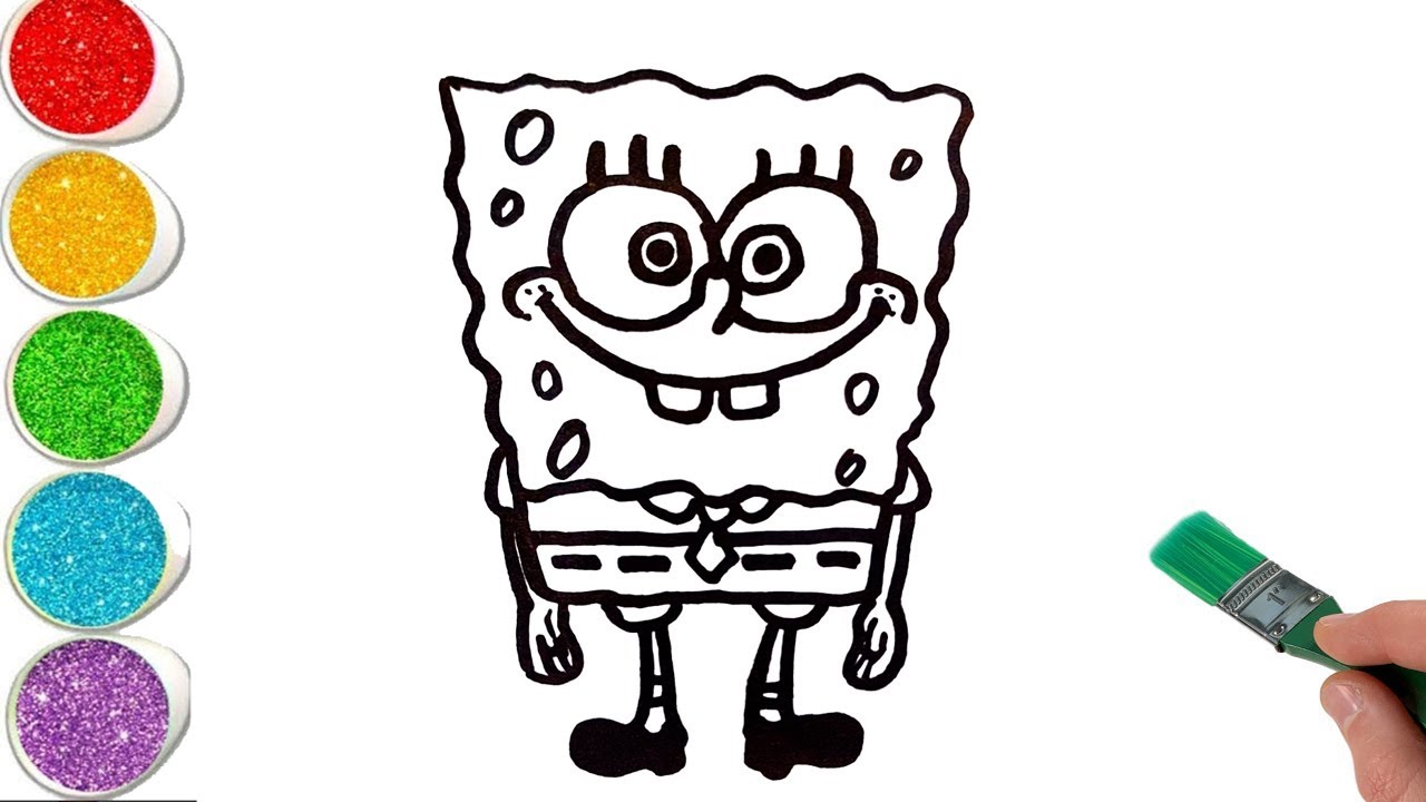 How to Draw a sponge bob easy Step by Step🥰 .Easy Easy Drawing and ...