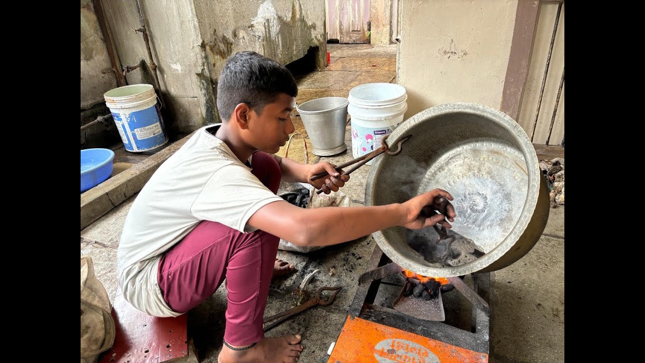 Brass Utensils Kalai Process - YouTube