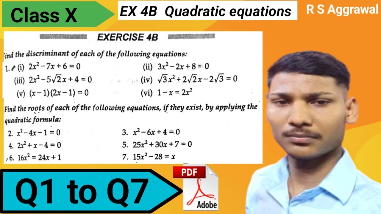 Q1toQ7 | EX4B | RS AGGARWAL | CLASS X | #maths #education #rsaggarwal ...