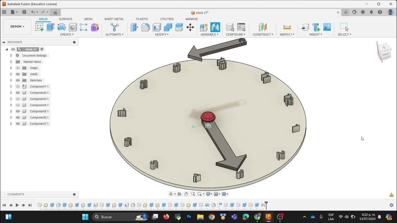 How to make a Clock part #7 Autodesk Fusion 360 - YouTube