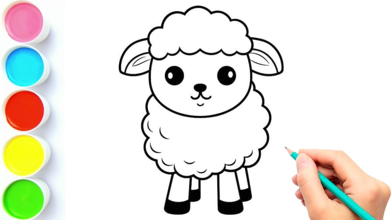 Draw Step by Step | How to Draw a Sheep | Sheep Drawing | Drawing a ...