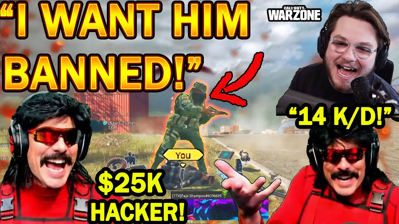 DrDisrespect & Zlaner Face & Report HACKER in $25k Warzone Tournament ...