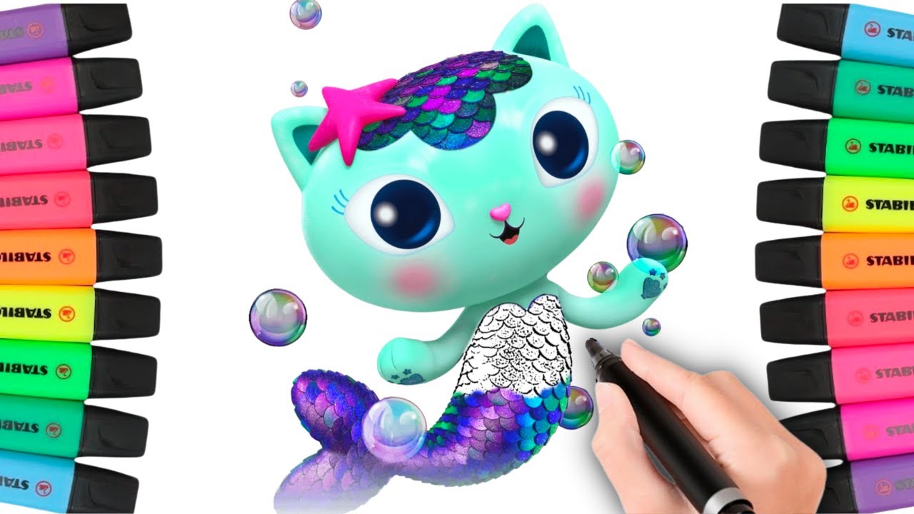 HOW TO DRAW Mercat | Gabby's Dollhouse - YouTube