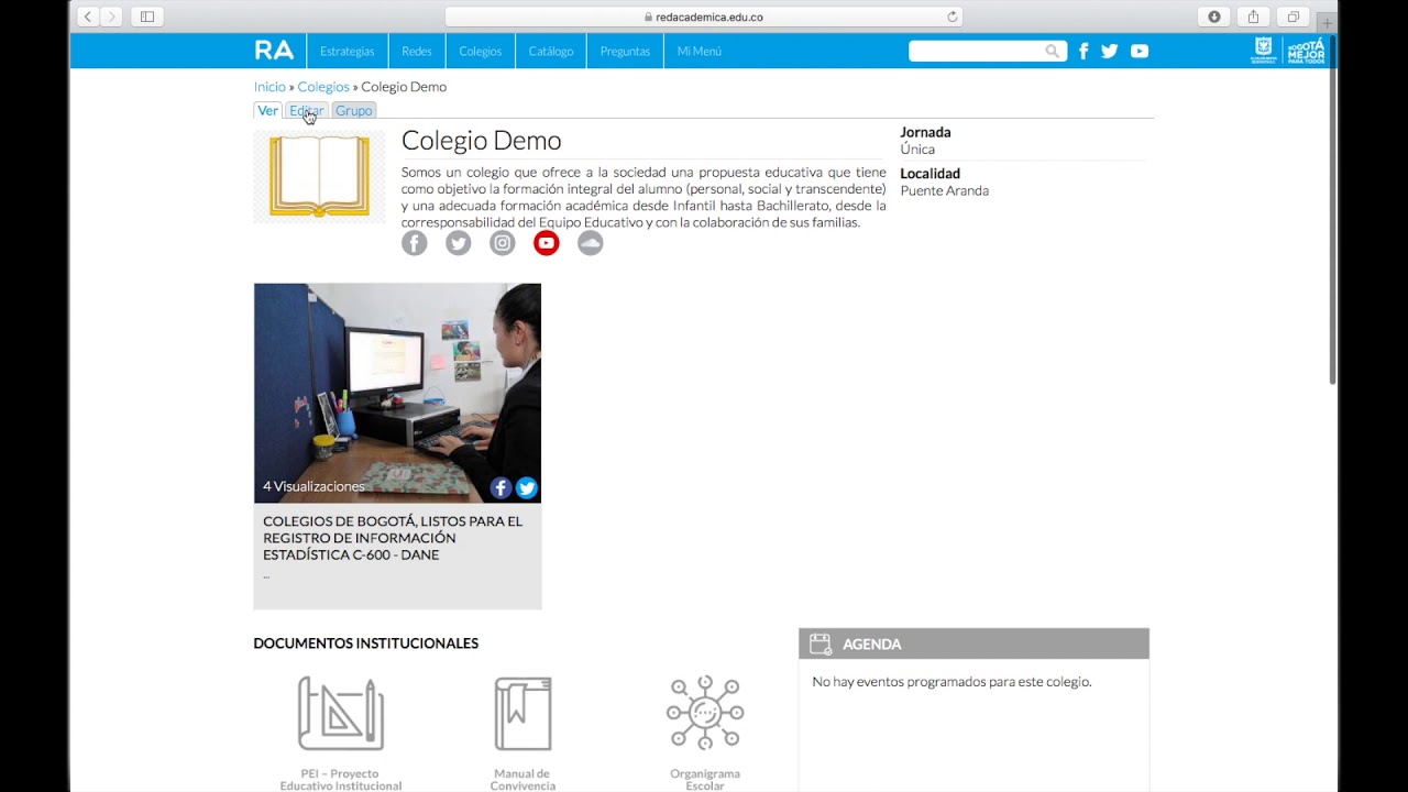 ¿Cómo editar la información institucional de mi portal web escolar ...