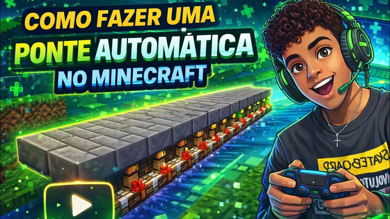 🎮 COMO FAZER UMA PONTE AUTOMÁTICA NO MINECRAFT 😱 | Fácil e Rápido ...