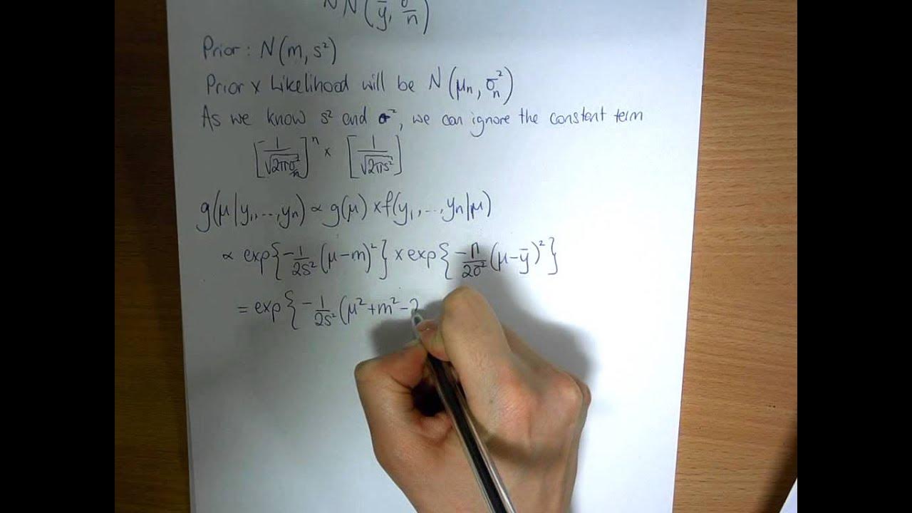Normal prior Normal likelihood Normal posterior distribution - YouTube