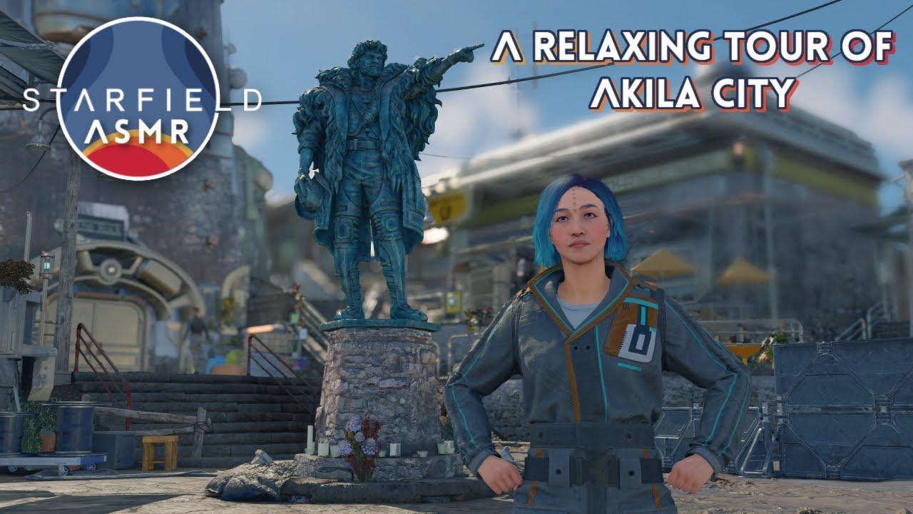 Starfield ASMR 🌌 Touring the Wild West Town of Akila City 🤠 Ear to Ear ...