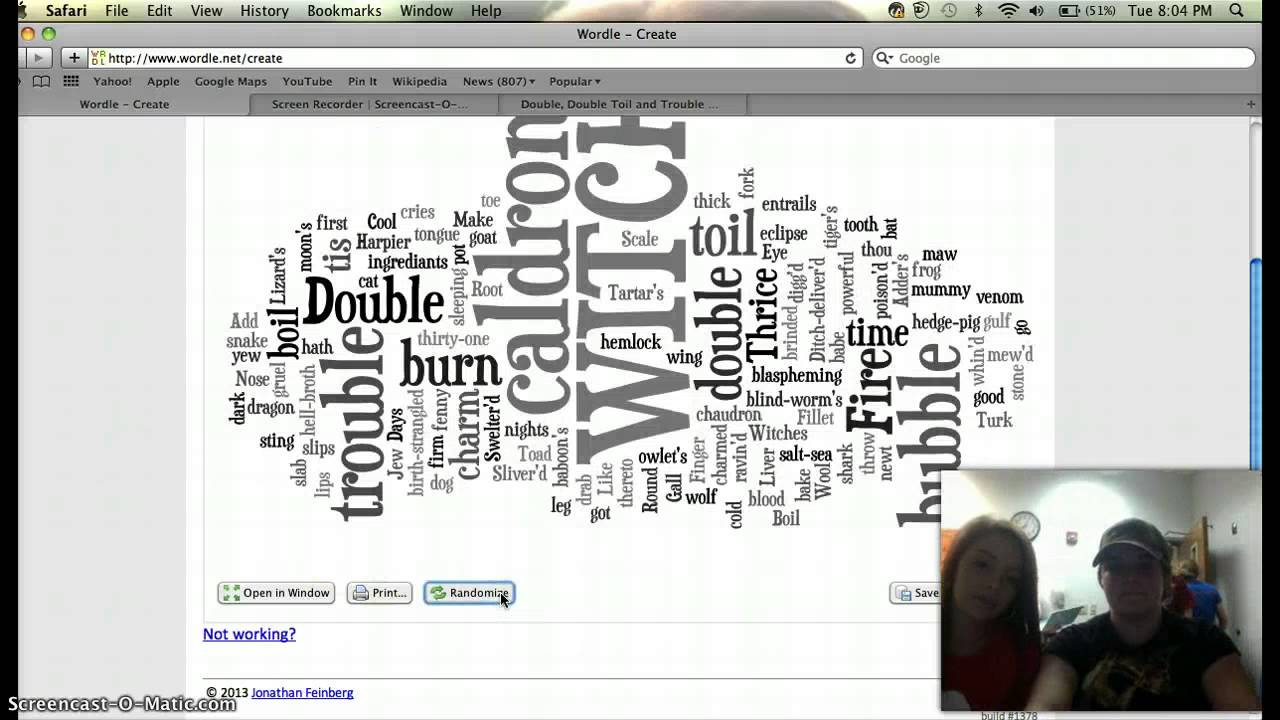 wordle using macbeth - YouTube