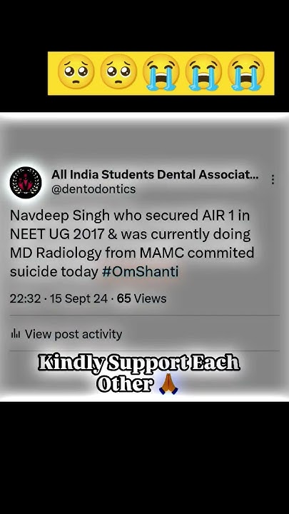 😭🥺😭🥺NAVDEEP SINGH WHO secured AIR 1 in NEET UG 2017 DOING MDS RADIOLOGY ...