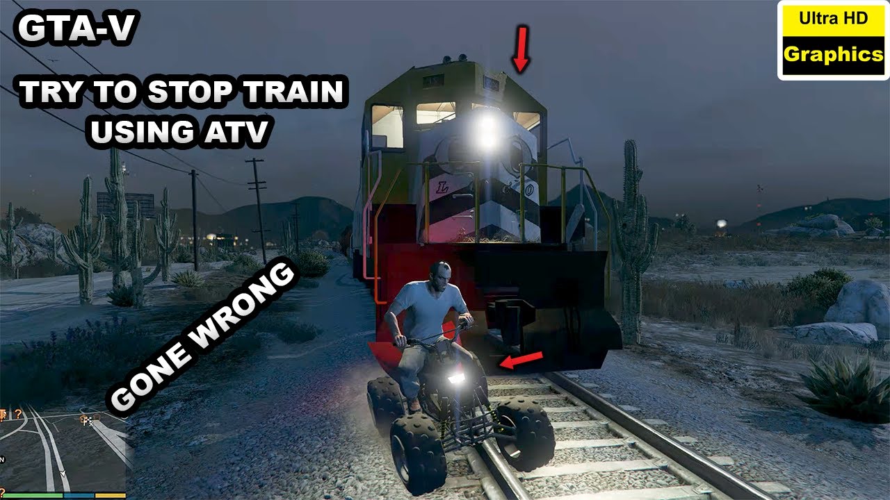 GTA 5: I Tried To Stop A Train With An ATV (GONE WRONG) Wisal Game Zone - YouTube