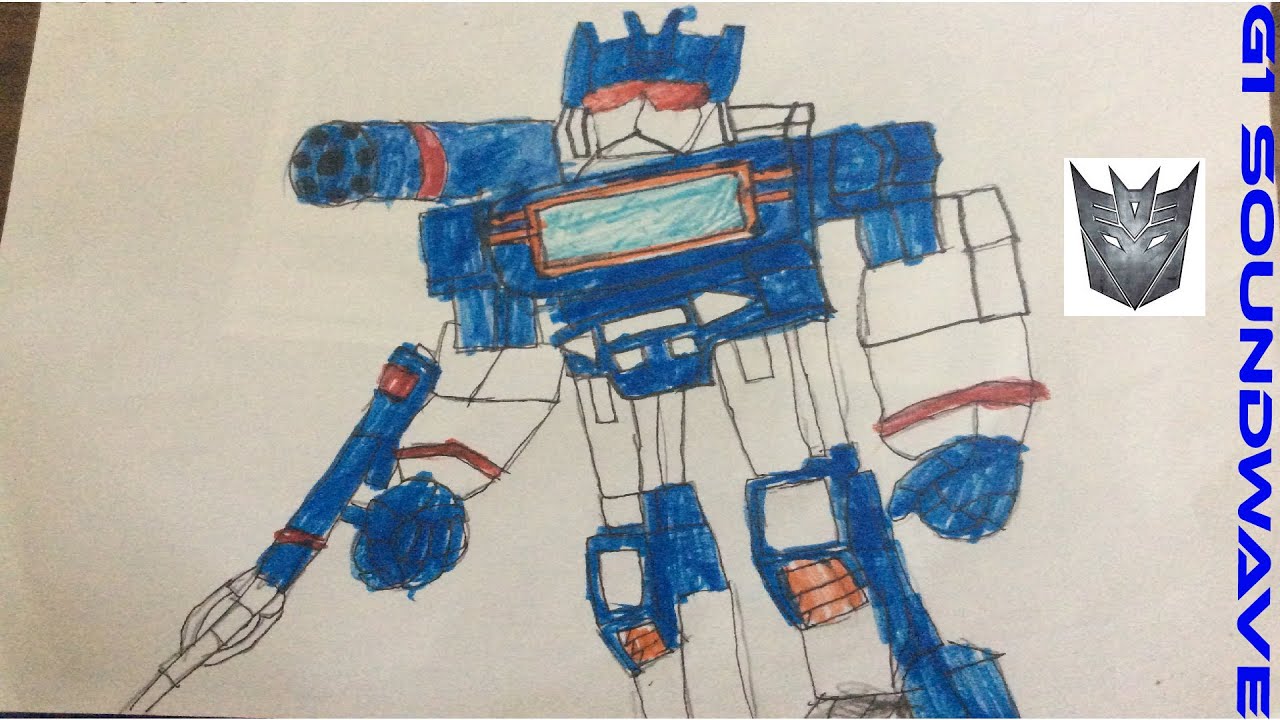 summer designs how to draw g1 soundwave - YouTube