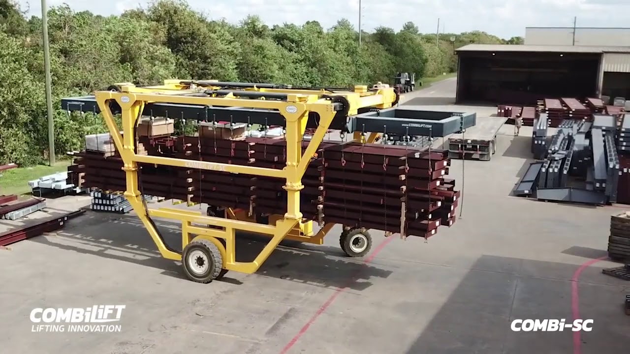 Structural Steel Handling/ Combilift Straddle Carrier - YouTube