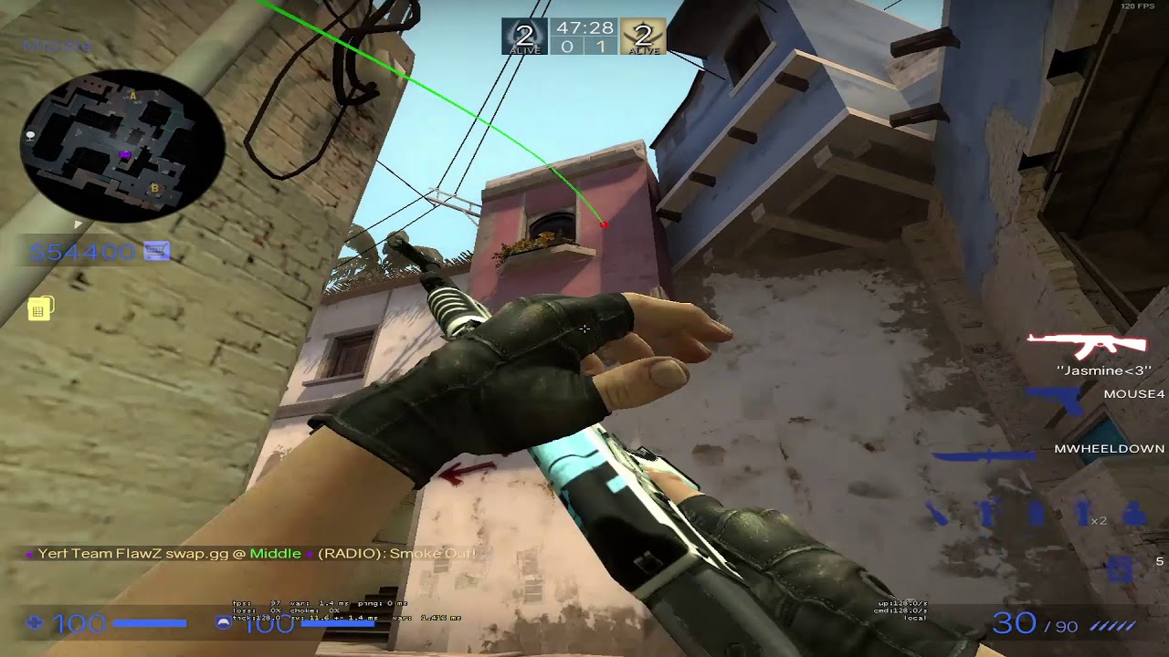 CS:GO – Mirage Underpass to Short Smoke - YouTube