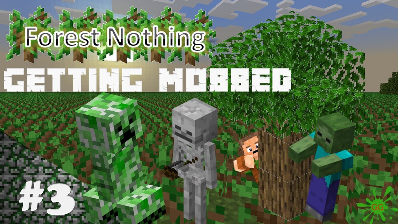 Minecraft Bedrock Lets Play - Forest Nothing Episode 3 - Getting Mobbed ...
