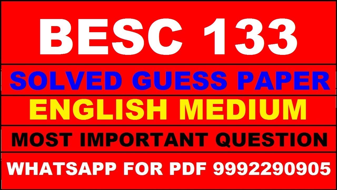 besc 133 important questions | besc 133 previous year question paper ...
