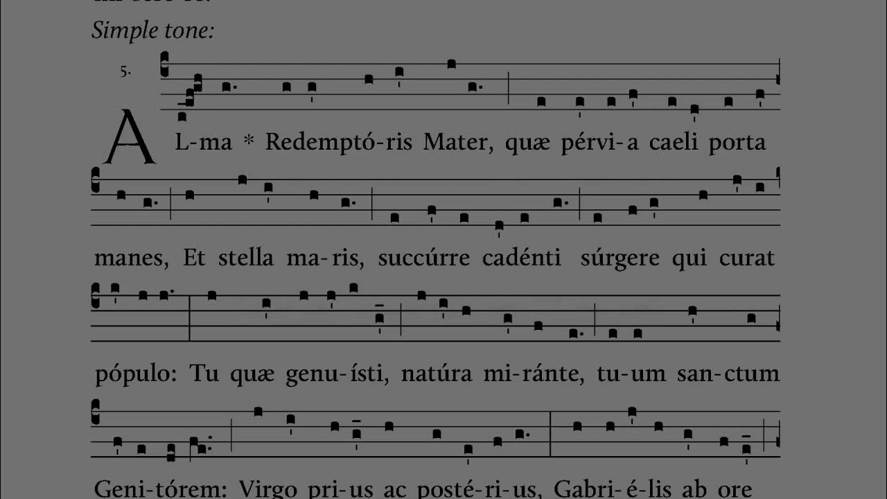 Alma Redemptoris - Advent Marian Antiphon - simple tone - YouTube