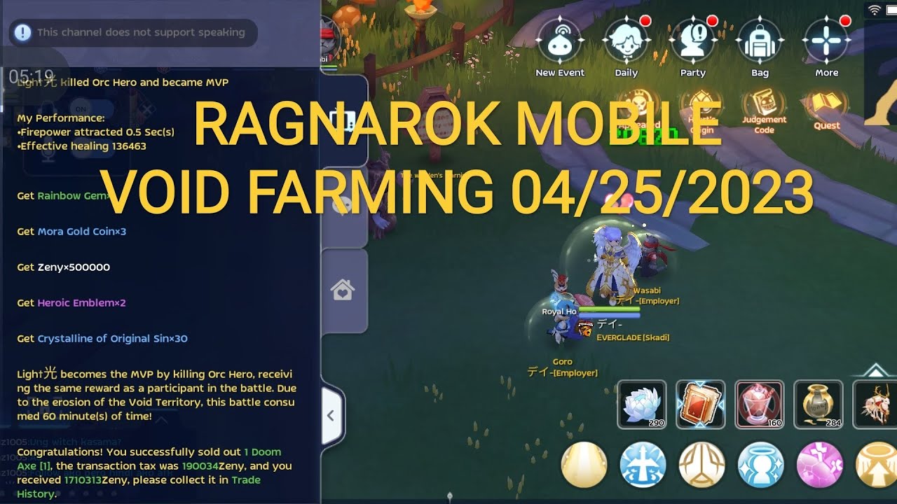 RAGNAROK MOBILE - ETERNAL LOVE - VOID FARMING - WEEKLIES with friends ...