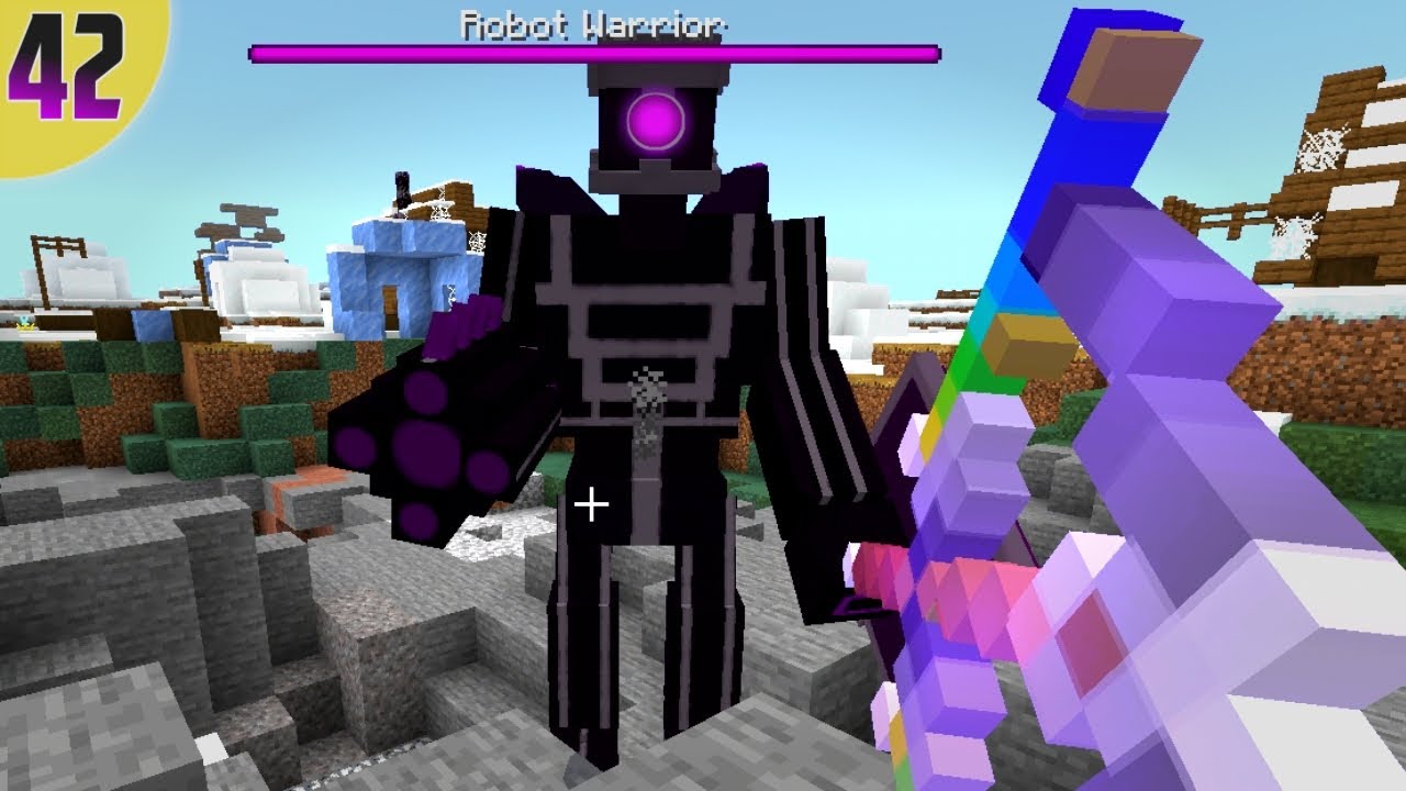 ROBO WARRIOR DANGERZONE - Addon Craft ( Day 42 ) Minecraft Bedrock ...